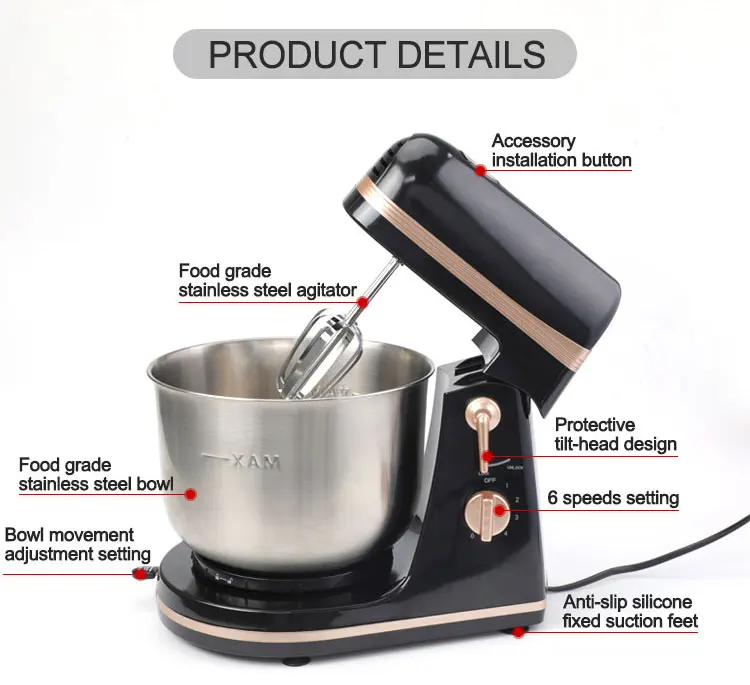 300w 5 Liter Mini Electric Kitchen Multi-function Dough Stand Mixer ...