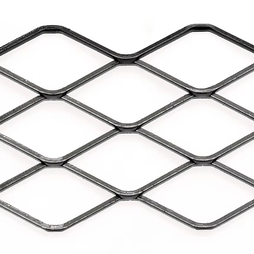 Expanded metal plate mesh facade cladding exterior wall raised ...