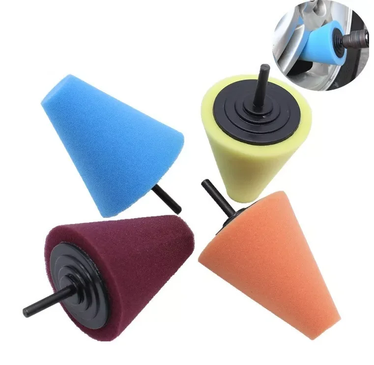 3 "car Detail Polishing Cone Sponge Polishing Wheel Hub Medium Mesh ...