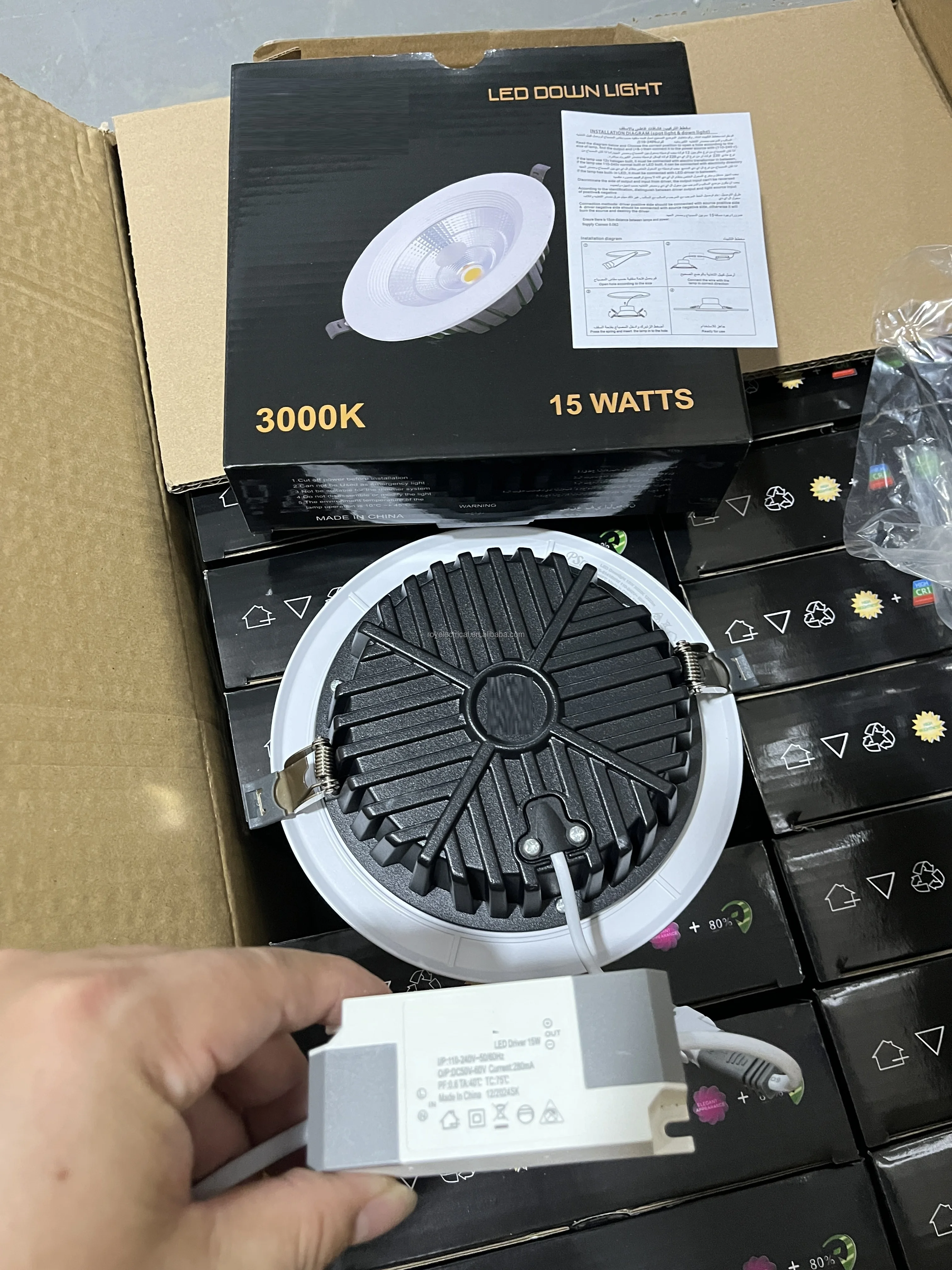 LED COB Downlight 60W 2700K 110-220V 90lm/W Aluminum Body 5 Years ...