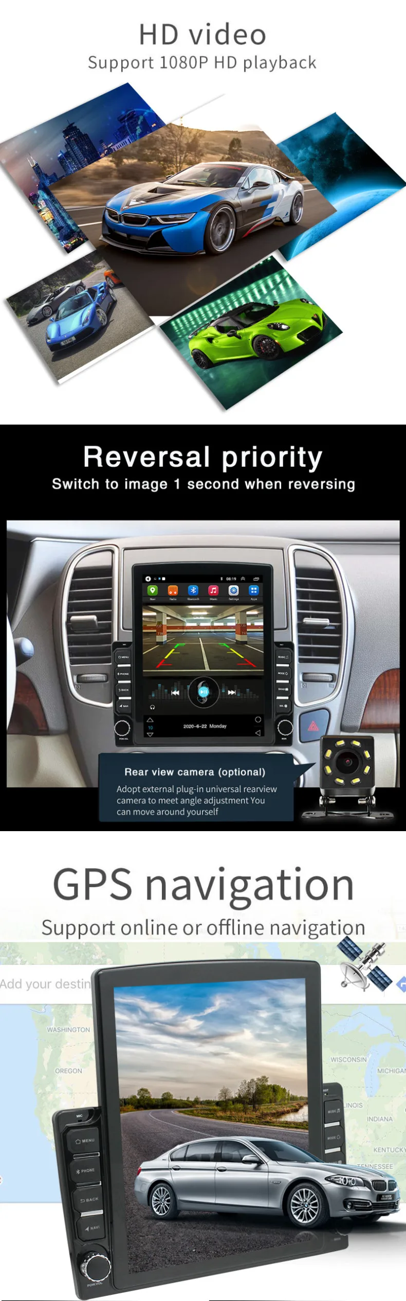 Wholesale Double Din Android Car Stereo 9.7'' Vertical Screen With 10.1 ...