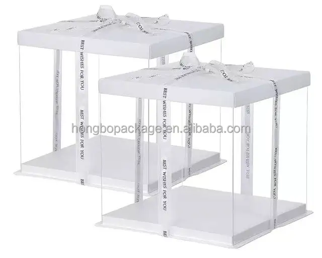 Wholesale Tall Transparent Plastic Cake Packaging Boxes