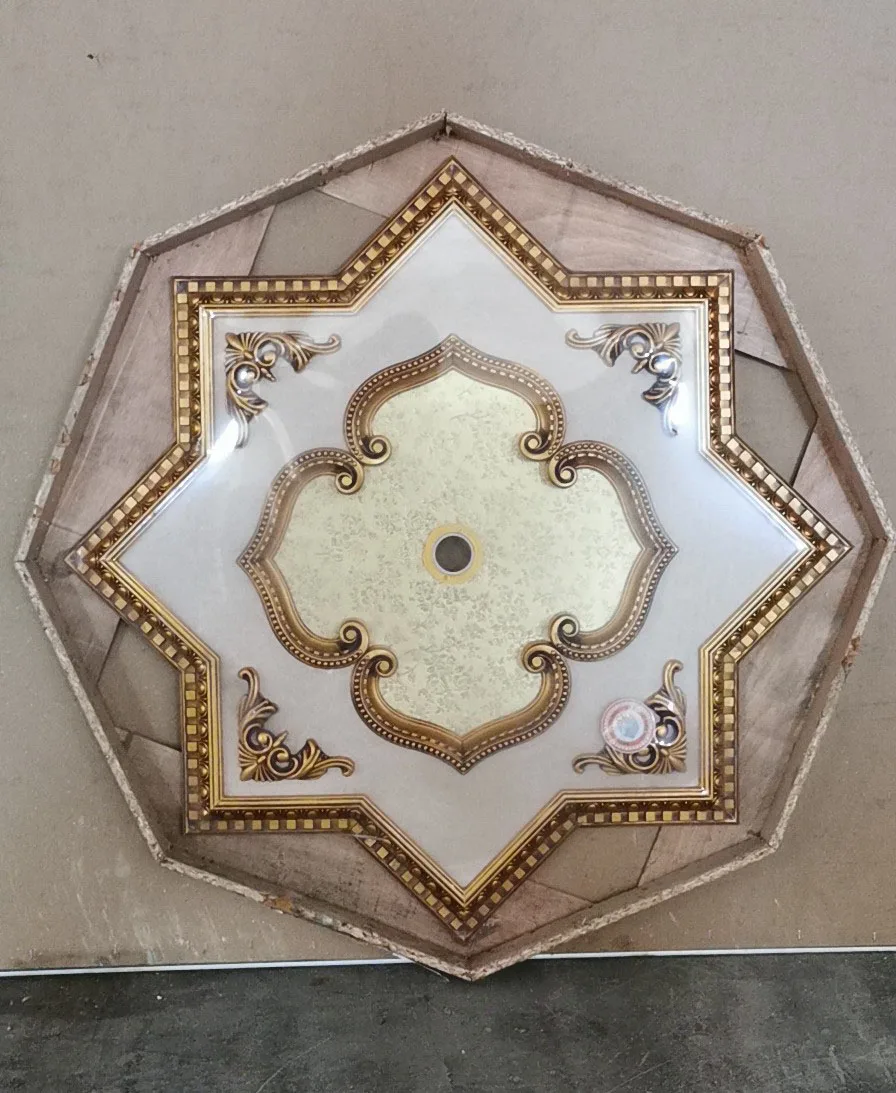 Banruo Plastic Gypsum Polygon Ceiling Panel Board Medallion For Home ...
