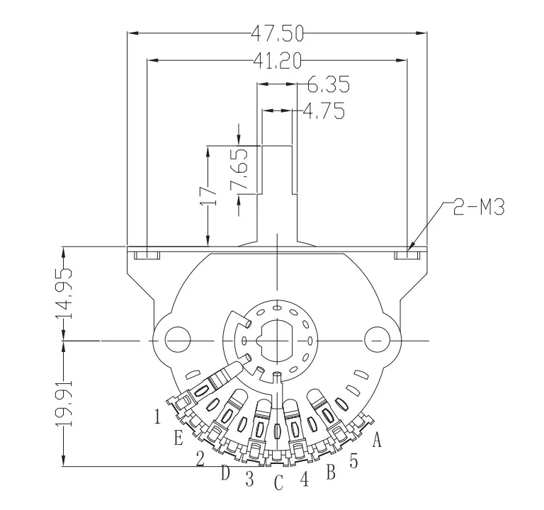 Factory Price 40mm 3 Way 4-way 5 Way 2 Pole 5 Position Metal Lever 17mm ...