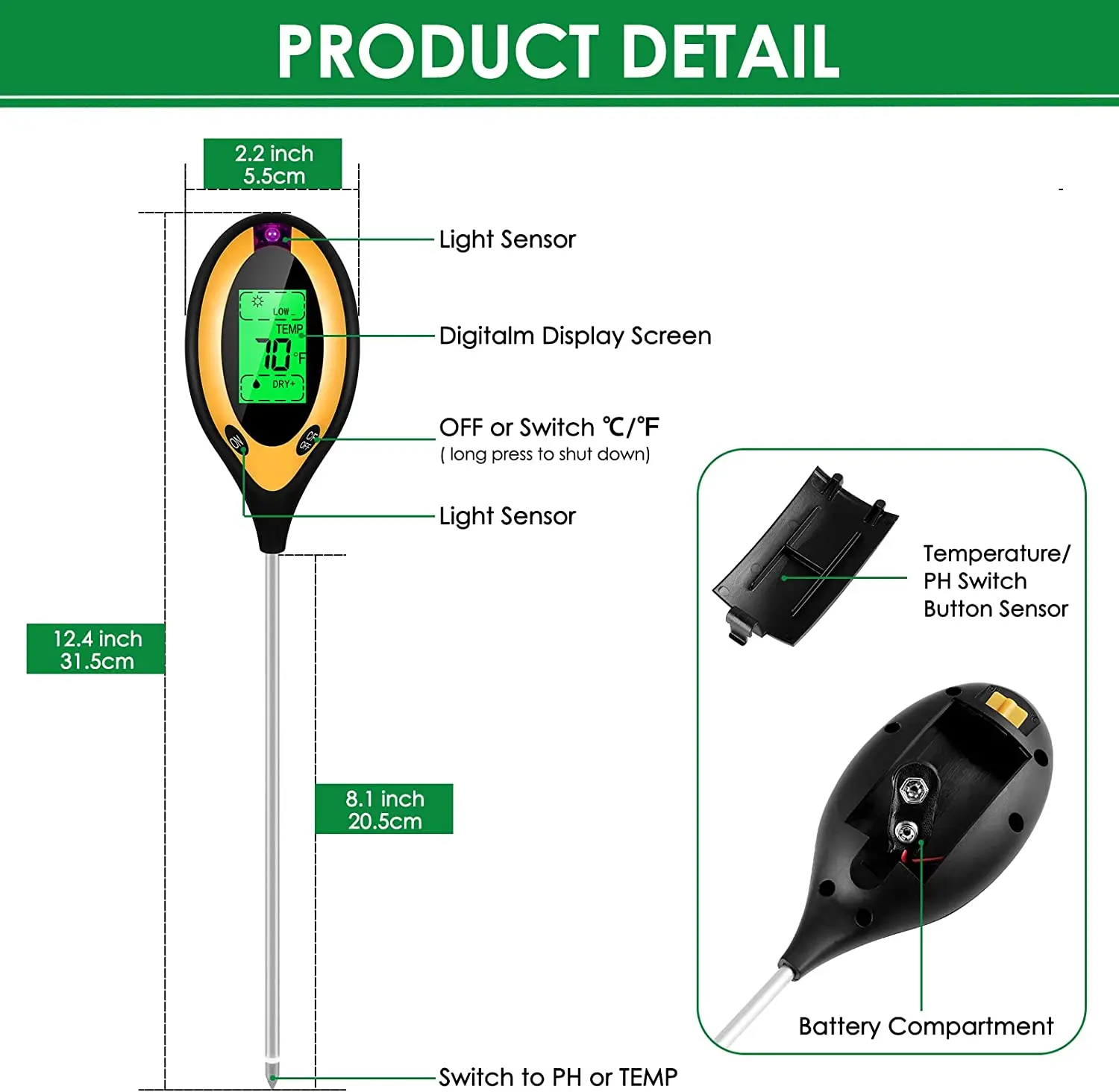 Monitor Temperature And Sunshine Tester For Horticultural Plant ...