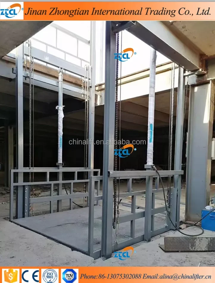 Vertical Lead Rail Cargo Lift Platform / Hydraulic Cargo Lift - Buy ...