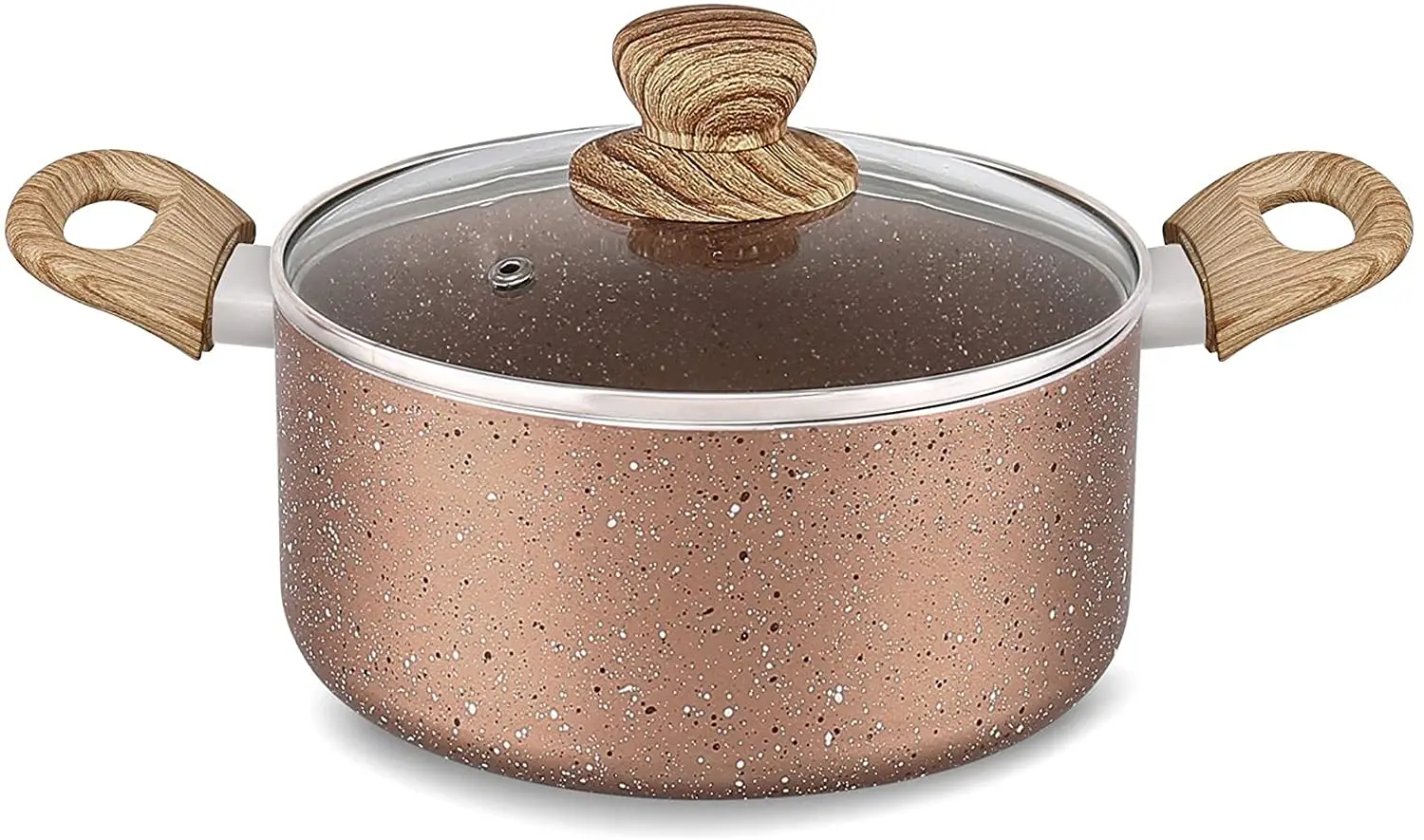 3pcs Induction Rose Gold Nonstick Cookware Set Pan Set Frying Fry Pan ...