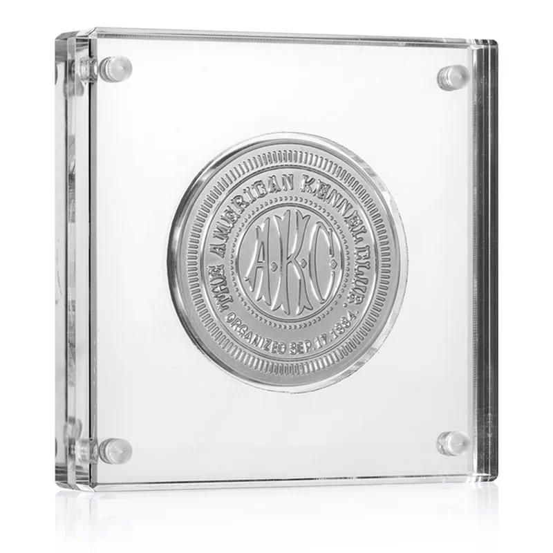 Custom Clear Challenge Coin Display Frame With Magnetic Acrylic Plastic ...