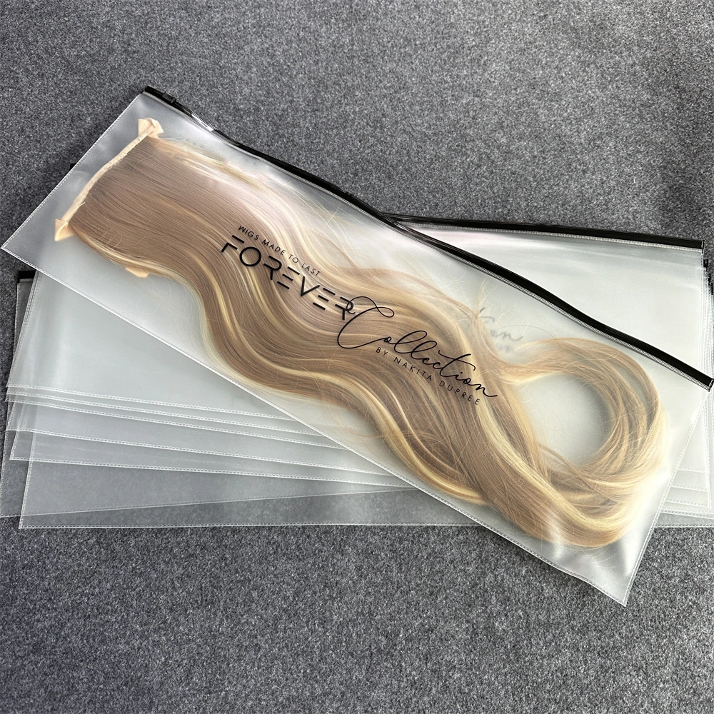 Custom Logo Clear PVC Zip Wig Bag - High Quality Packaging