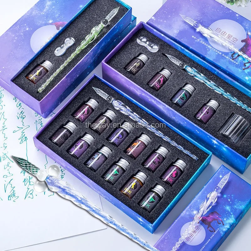 Glass Dip Pen Ink Set - Perfect for Calligraphy Beginners