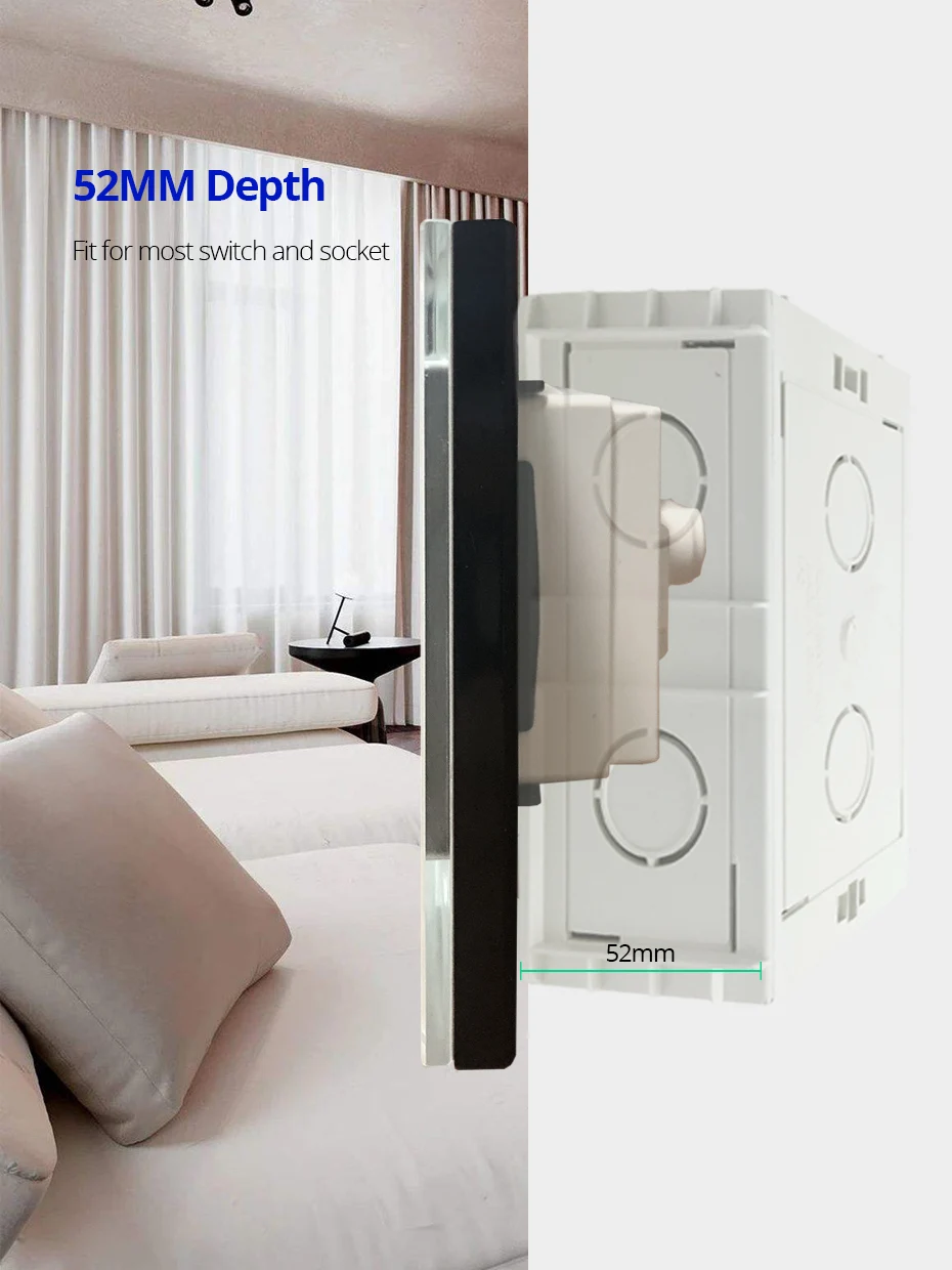 146 Type Wall Embedded Mounting Box For Concrete Wall 52mm Depth Fit ...