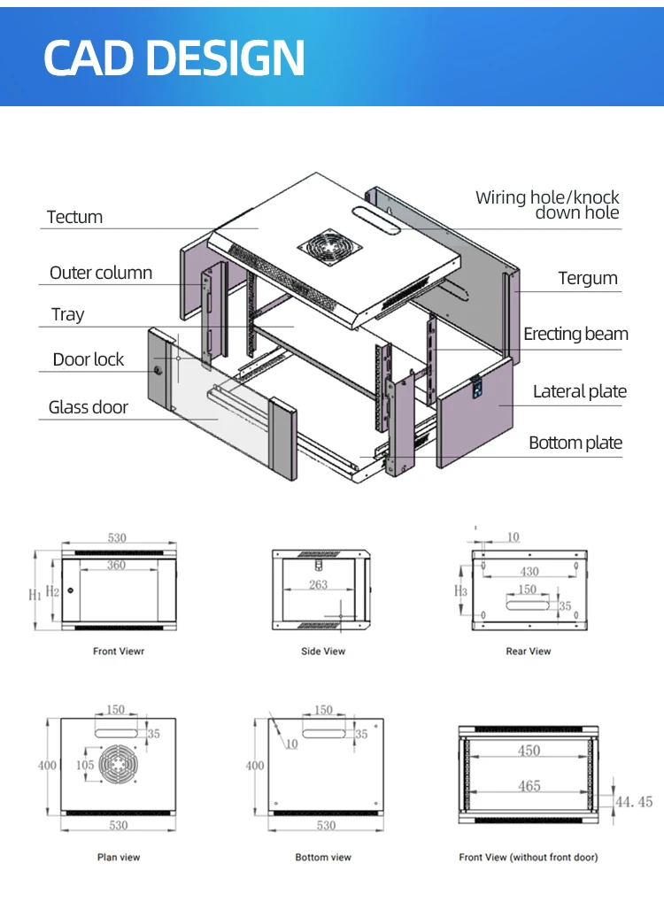Custom 4U Steel Metal Server Cabinet 600mm Depth 19-Inch Standard 22U ...