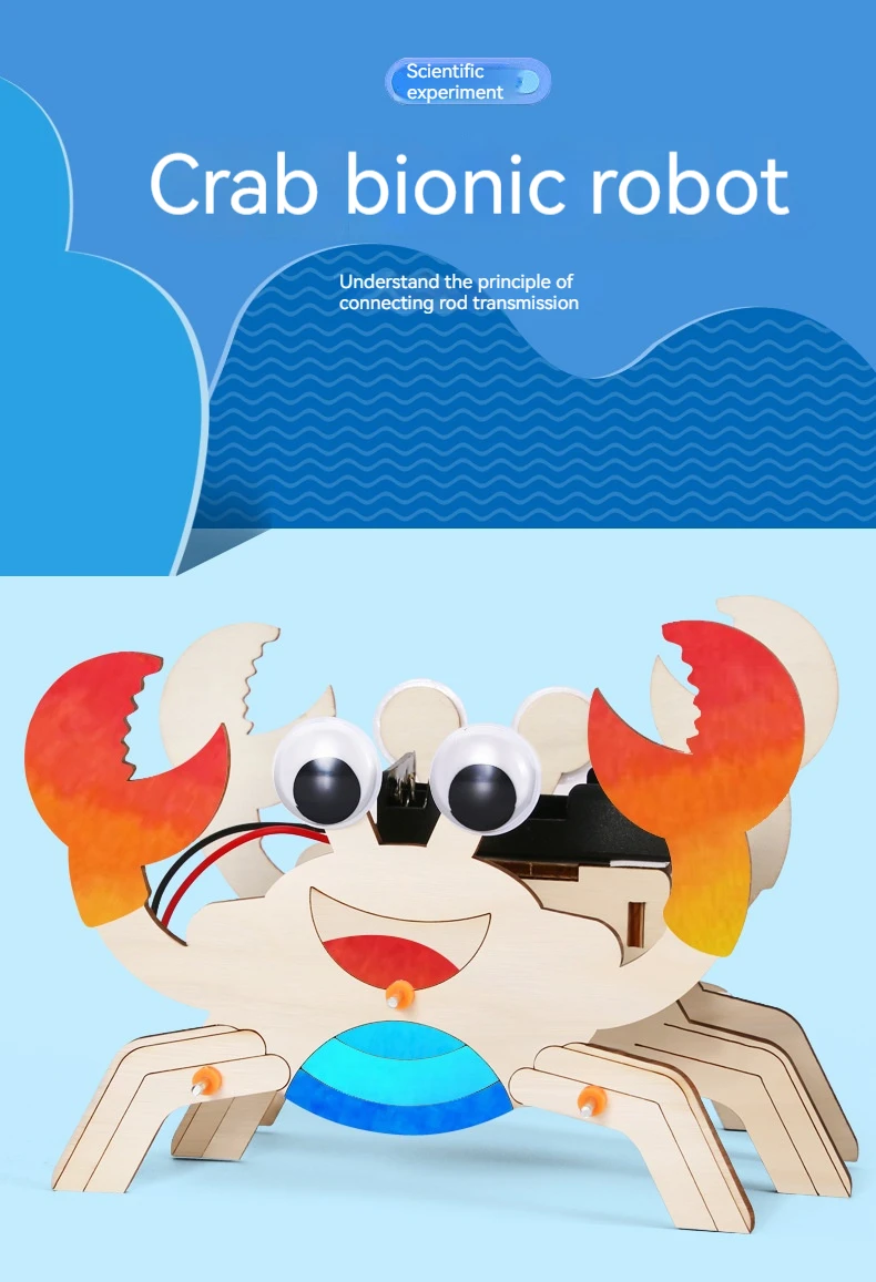 Scientific Experiment Crab Robot Eight-legged Children's Diy Handmade ...