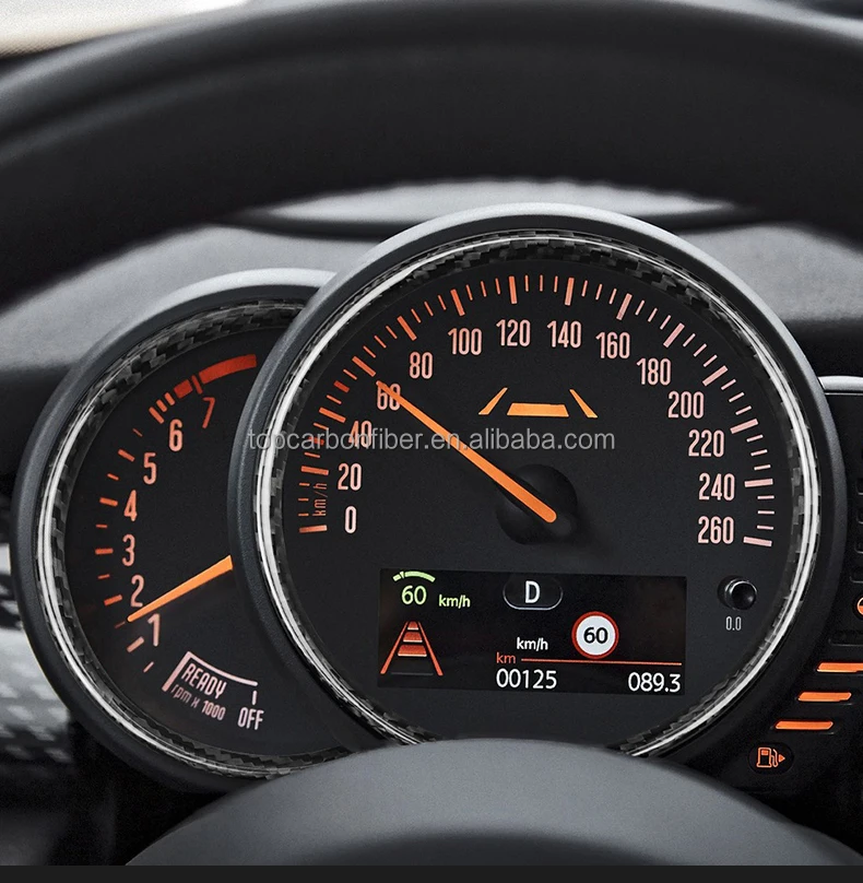 Shasha Carbon Fiber Dashboard Tachometer Bezel Frame for MINI Cooper S ...