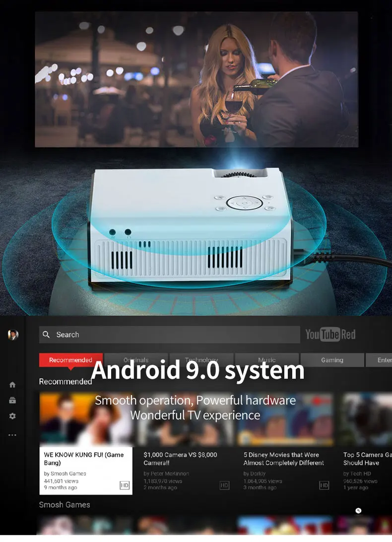 Mini Projector P8 Dlp 1080p Smart Android Wifi Bt Quad Core Mobile ...