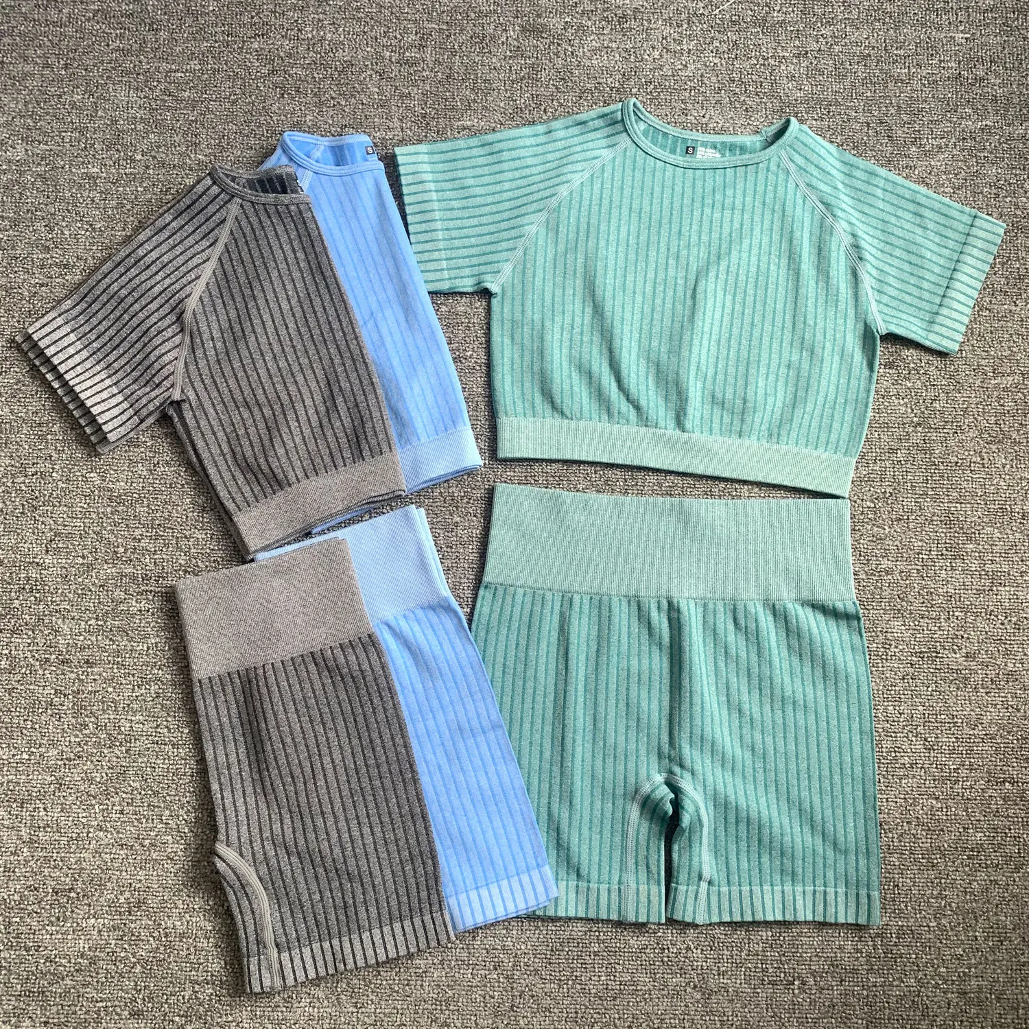 Custom Logo Ladies Design Lounge Wear Seamless Yoga Ribbed Jersey Skims ...