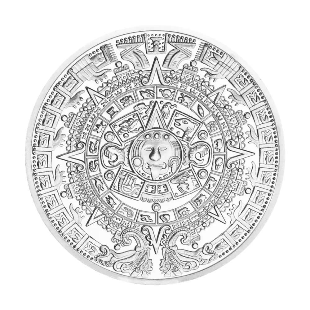 Mexico Mayan Aztec Calendar Art Prophecy Culture Silvery Coins ...