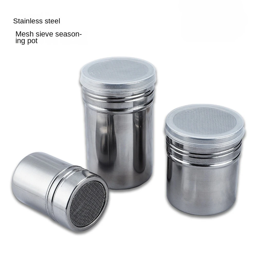Stainless Steel Chocolate Pepper Shaker Sugar Cocoa Flour Duster Coffee ...