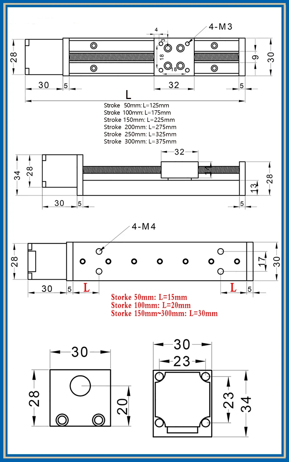T-type Sliding Table Rail Linear Stage with Stepper Motor