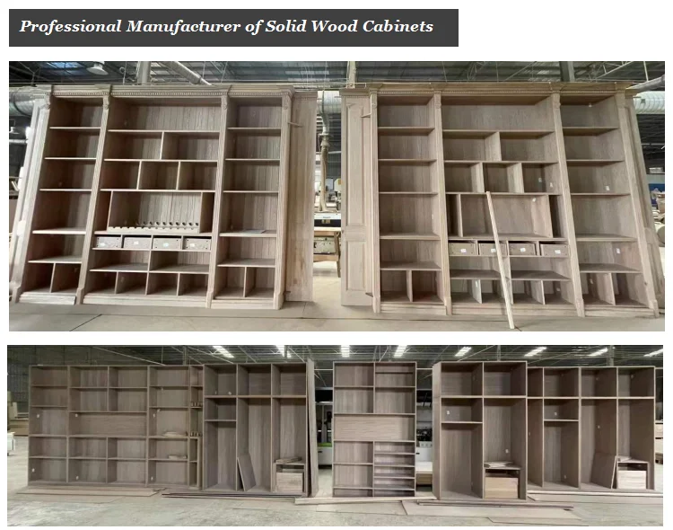 Solid Wood Library Bookcases - Durable & Adjustable Storage