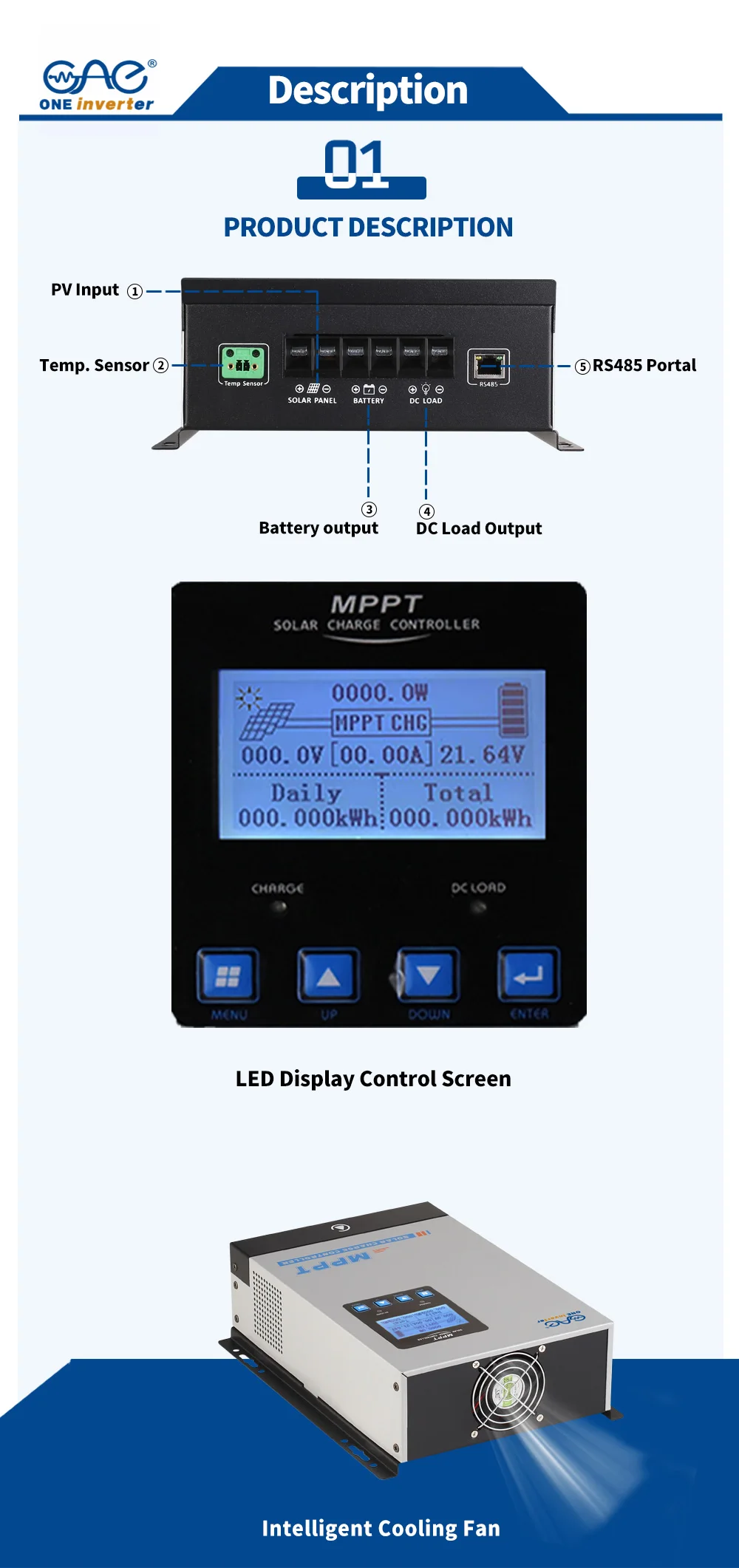 MPPT Solar Charge Controller - 1000V 80A for Solar Systems