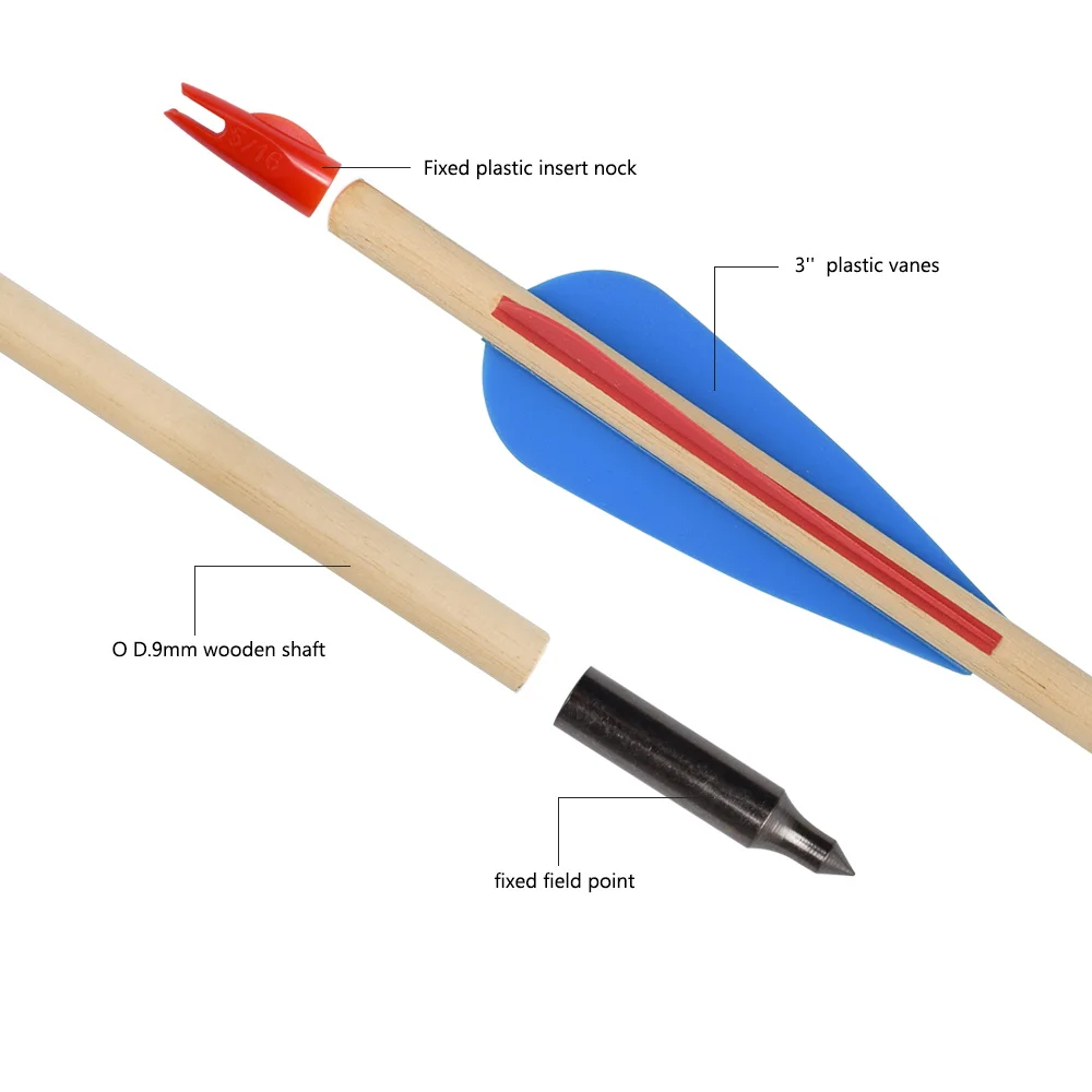 Elong Outdoor Custom Wood Arrows Archery Target Wooden Shaft Arrows for ...