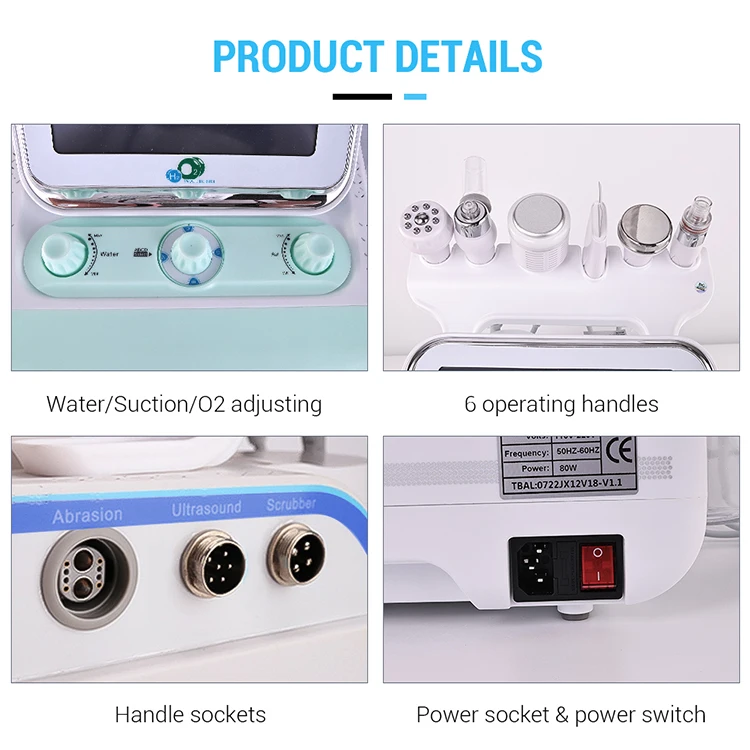 H2O2 Hydro Water Jet Peel Hydrodermabrasion Device 7 En 1 Facial ...