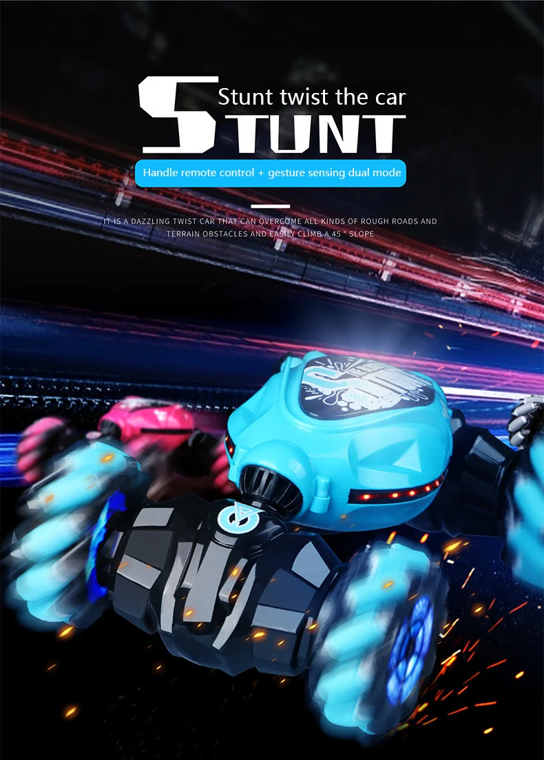 Rc Stunt Morph Cars Kids Toys Double-sided Drive 2.4g Electric Remote ...