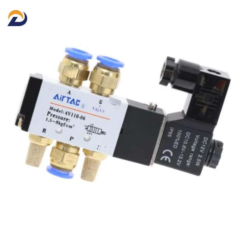 4v Series Airtac Type Pneumatic 5/2 Port Control Solenoid Valve 4v110-06 4v210-08 4v310-10 4v410 ...