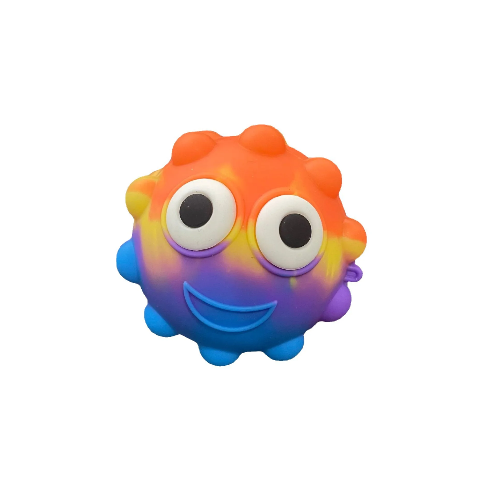 Pop It Stress Ball - Fidget Toy with 3D Eyes & LED Lights