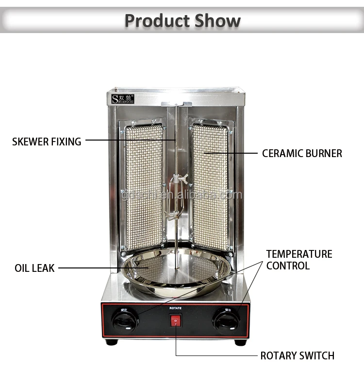 2 Burner Table Top Shawarma Machine - Efficient Kebab Maker