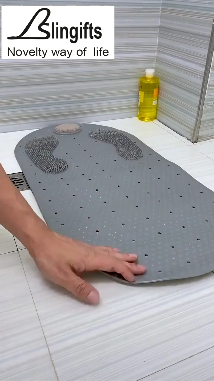 Non Slip Foot Scrubber Shower Bathroom Mat With Pumice Feet Scrub Stone ...