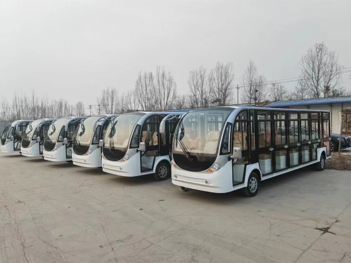4 Wheel Electric Sightseeing 14 Passengers Mini Shuttle Bus with Great ...