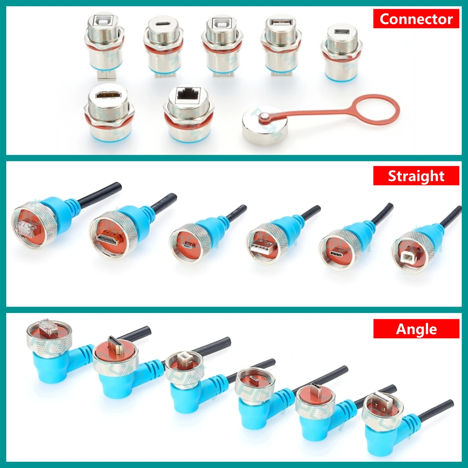 Right Angle Outdoor CAT6 Rugged RJ45 Plug Ethernet Waterproof Panel ...