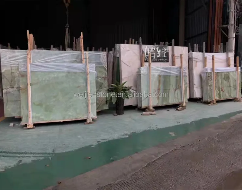 Green Onyx Slab Tile - Elegant Modern Design Solutions