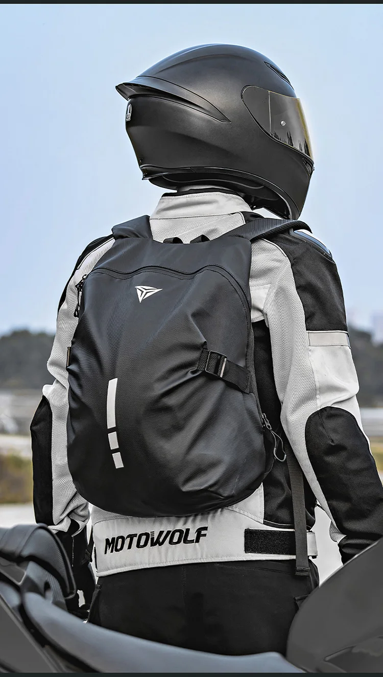 MOTOWOLF Large Capacity Helmet Bag – Motorcycle Backpack for Outdoor ...