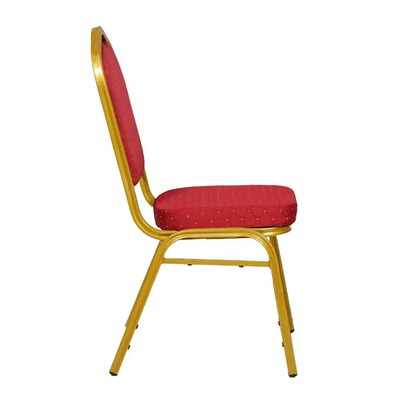 Stacking Red Banquet Hall Furniture Wedding Gold Legs Fabric Soft ...