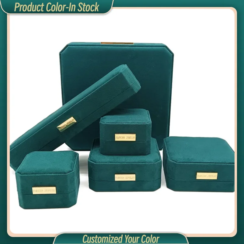Huayue Luxury Gold Label Jewellery Packaging High-end Green Velvet ...