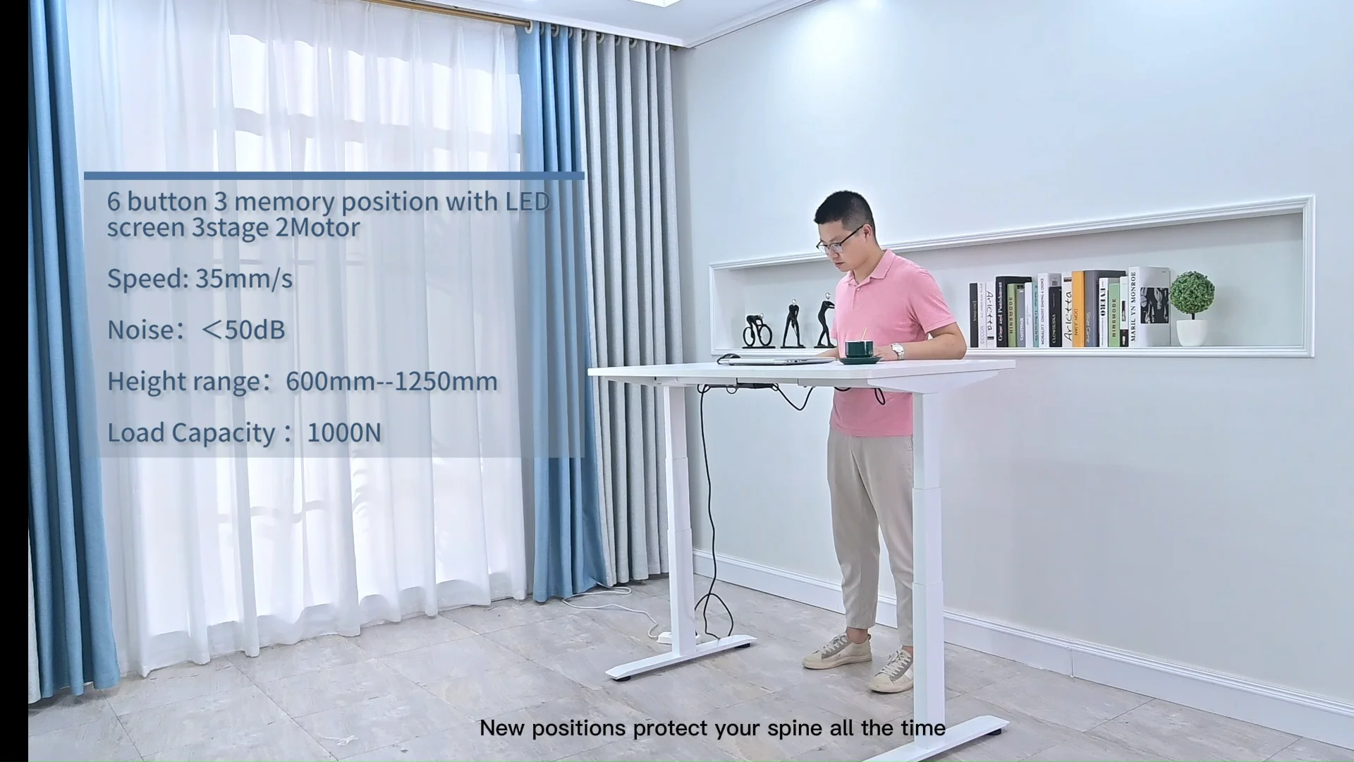 Hot Sale Okin Office Smart Standing Desk Dual Motor Three Stage Height ...