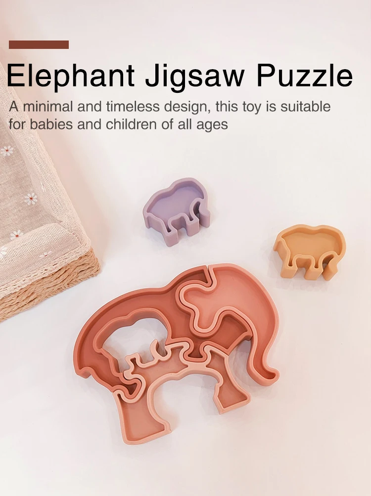 Custom Cartoon 3d Elephant Building Blocks Tangrams Children Early ...