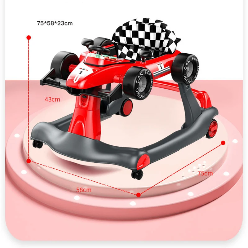 Baby Walker Anti-o-leg Multi-function Hand-push Walker Early Education ...