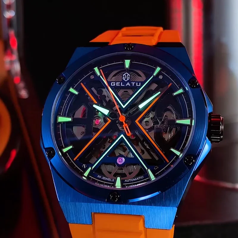 Gelatu 6006 High Quality Wrist Hollow Out Watch Waterproof Rubber Strap ...