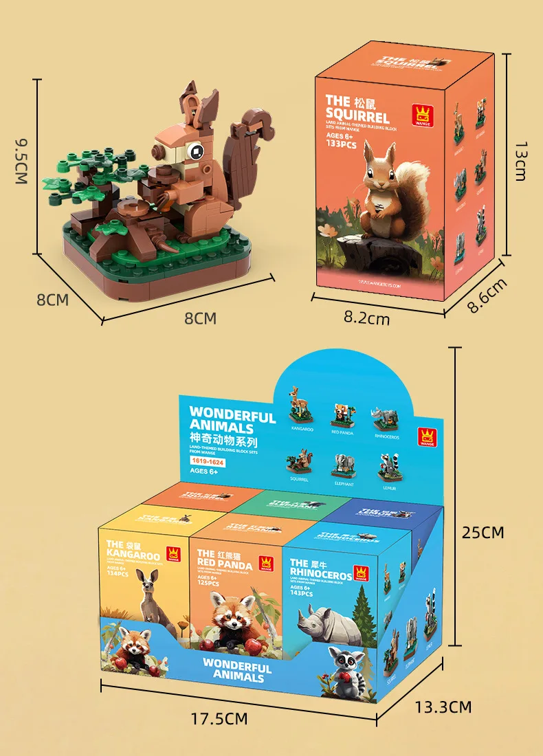 Spot Wholesale Simple Mini Animals Building Block Sets Diy Bricks Kids ...