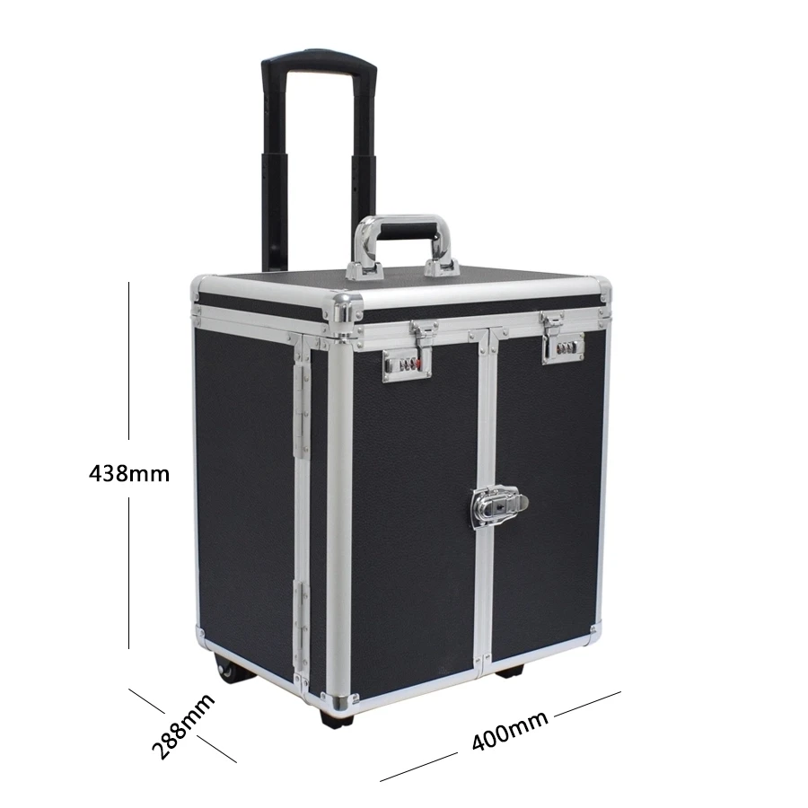 Aluminum Rolling Jewelry Trolley Case with Drawers - Travel Jewelry ...