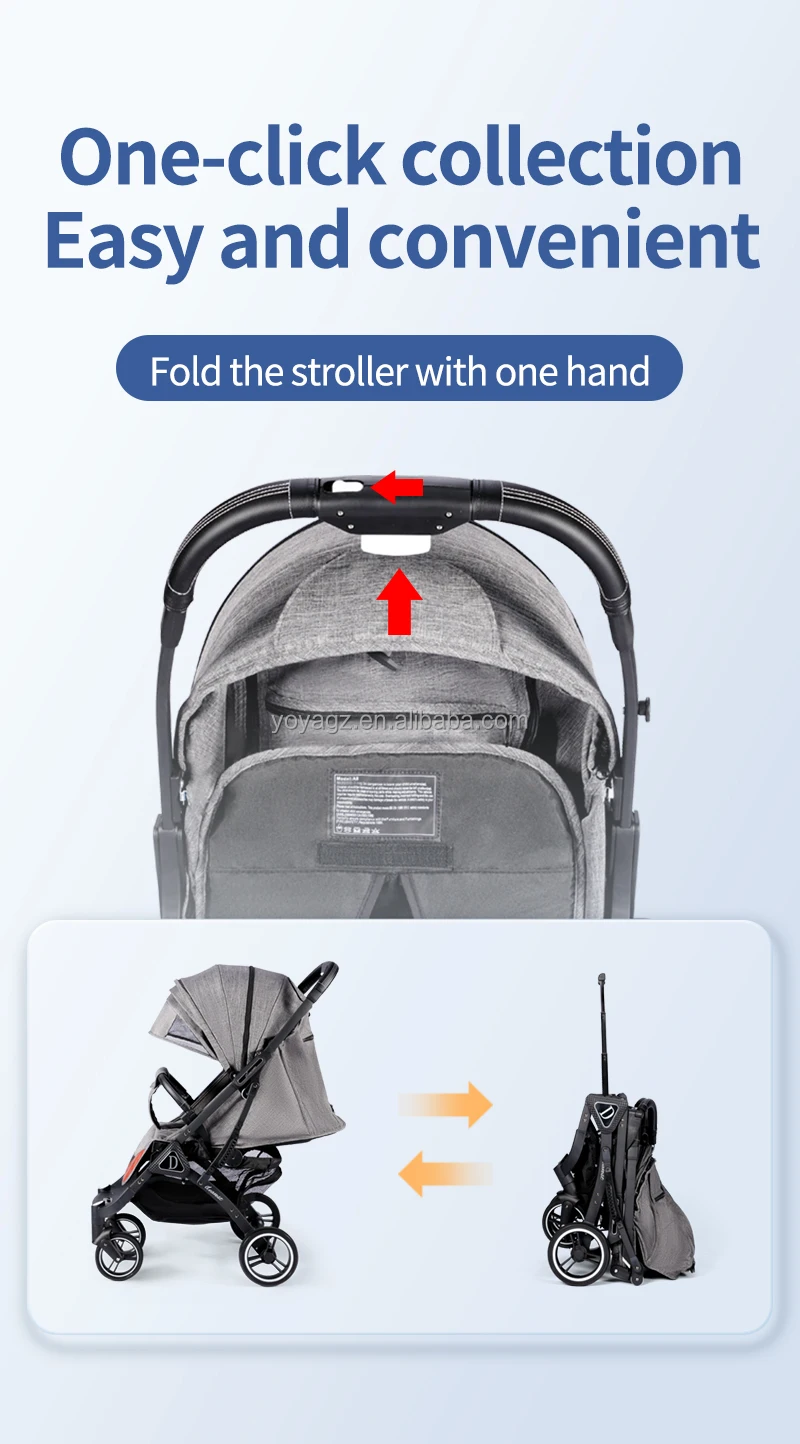 Comfortable And Lightweight Foldable Baby Stroller With Mommy Bag ...