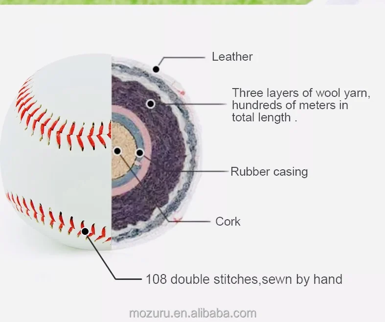 Wholesale Custom Logo Cork Rubber 9 Inch Baseball For Practice Training ...