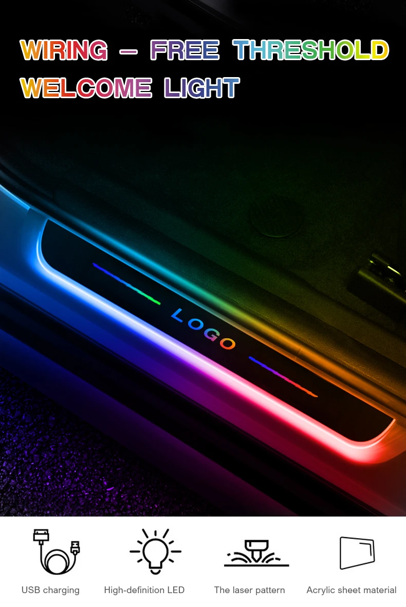 Car Door Logo Welcome Light Custom Made USB LED Welcome Pedal Light Car ...