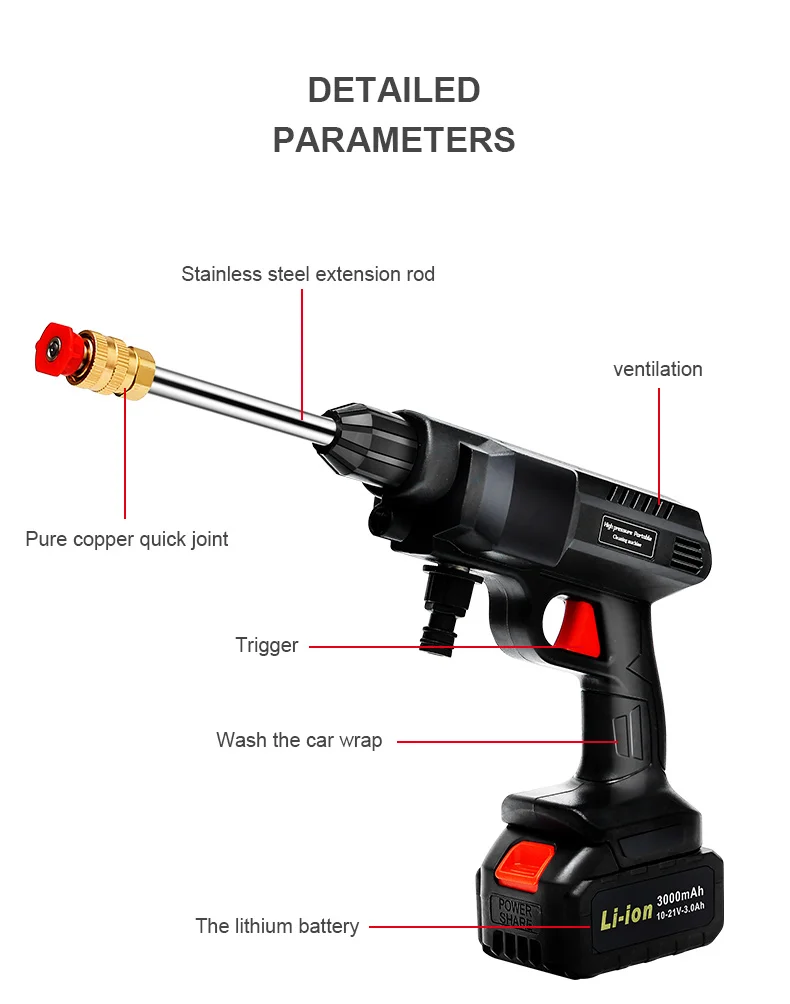 24V High Pressure Cordless Car Washer - Portable & Efficient