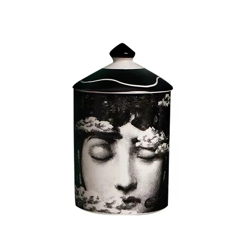 Uobobo Nordic Lady Face Jewelry Storage Jar Decoration Candle Jar With ...
