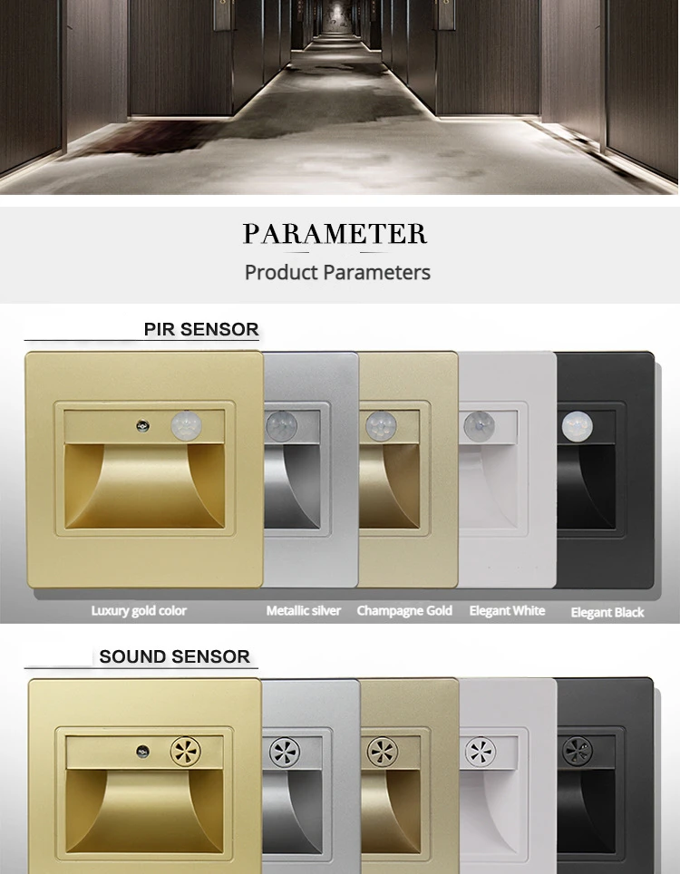 1.5w Recessed Led Step Bracket Light Switch Control Stair Case Light ...